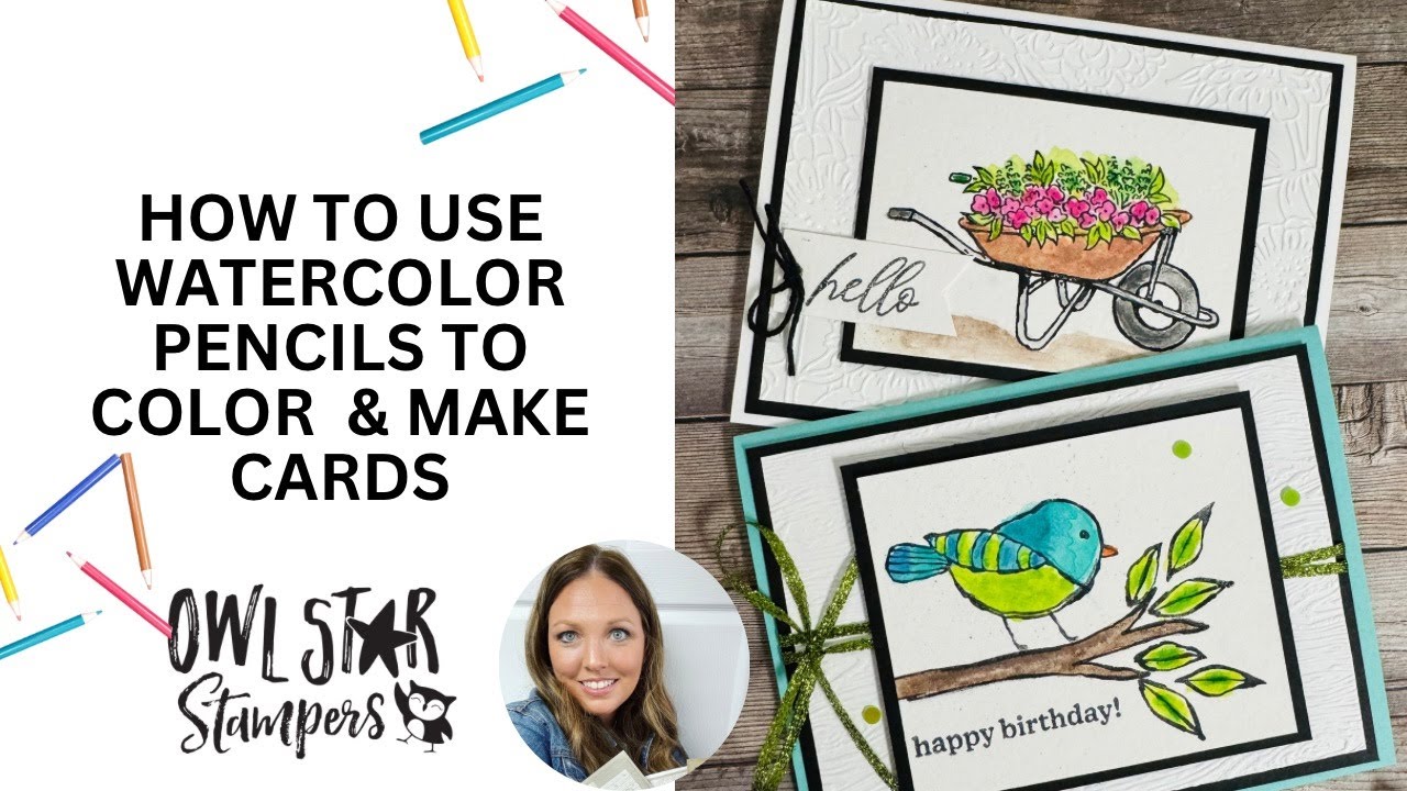 How to Use Watercolor Pencils to Color Stamped Images for Card Making ...