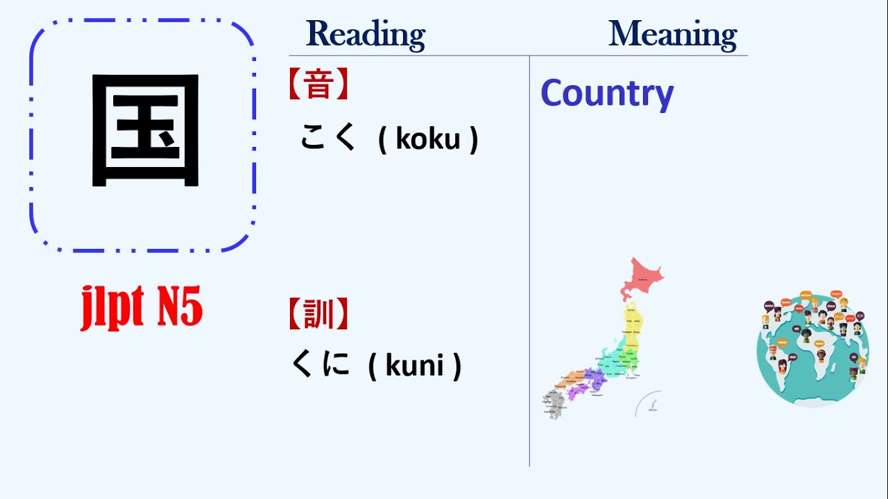 KUNI_国 (Country) - JLPT_N5_KANJI (Japanese language) - YouTube