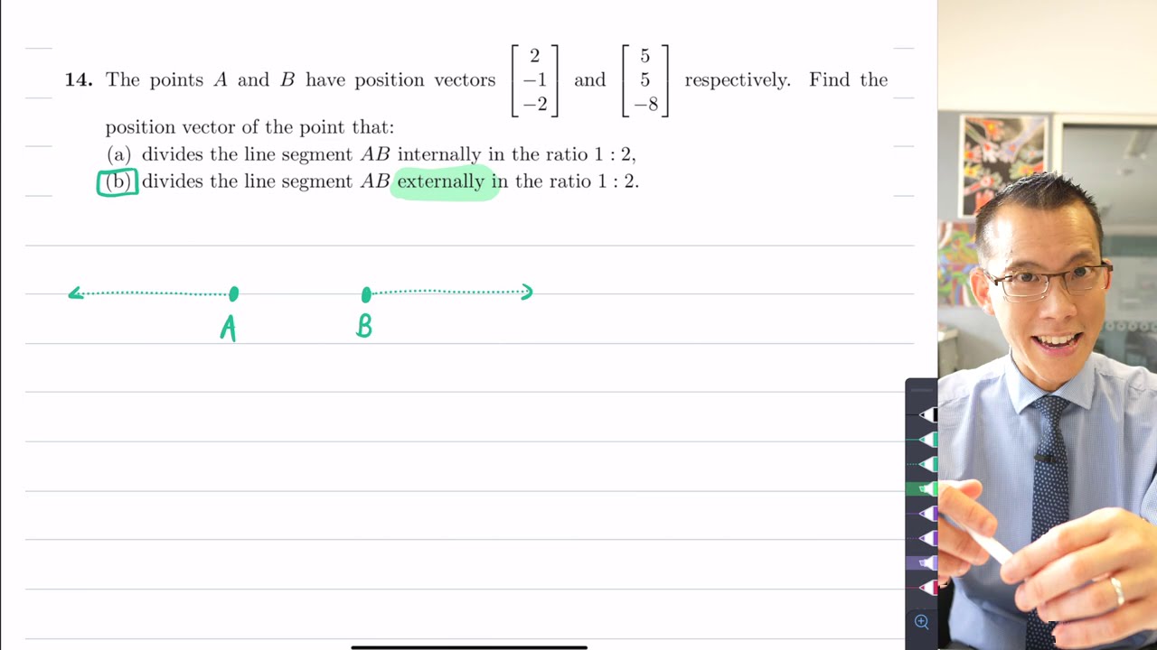 Ratio Division with Vectors (2 of 2: External) - YouTube