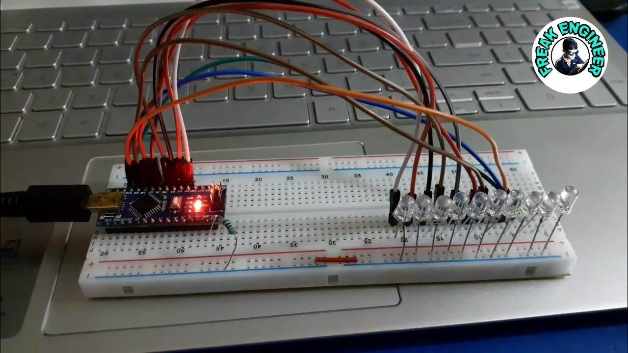 LED chaser using arduino nano || freak engineer - YouTube