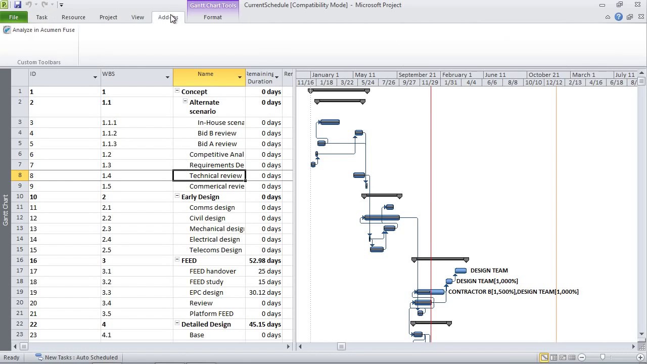 Acumen Fuse Tutorial Import 3 - Importing MS Project Files - YouTube