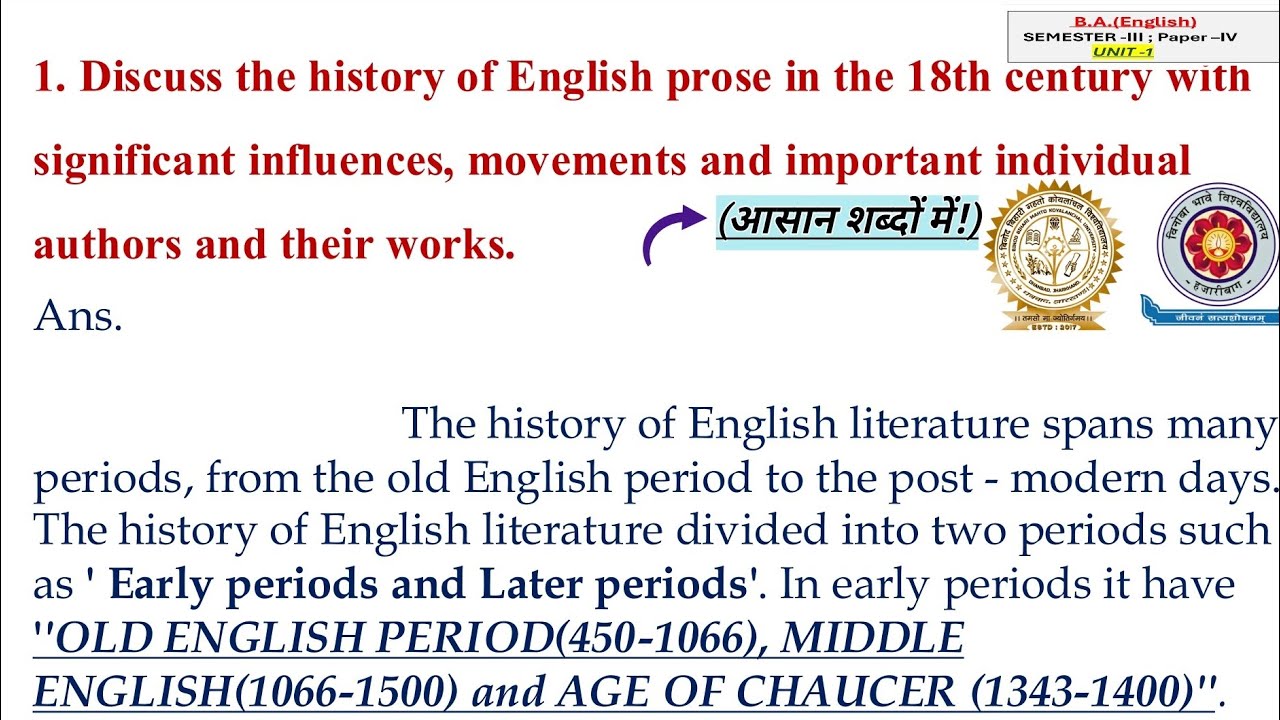 "History of the 18th English Prose in England, Movements, Poets & works ...