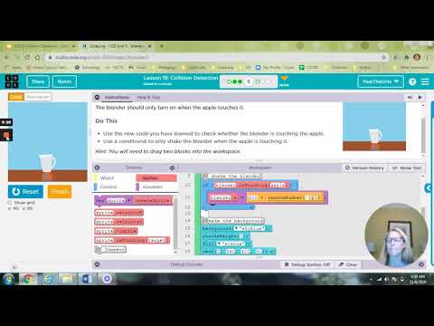 code.org CSD Unit 3 Lesson 19 collision detection - YouTube