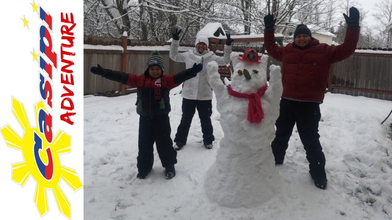 First time nakagawa ng snowman || Pinoy Family in USA - YouTube