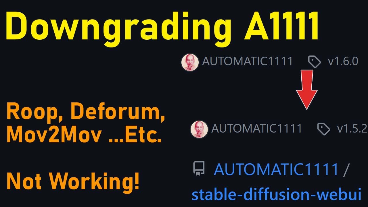 Downgrading A1111 to older versions to solver some extension problems ...