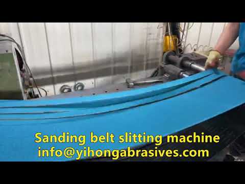 abrasive belt slitting machine - YouTube