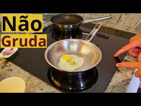 Como Fritar sem Grudar panela de inox sem antiaderente