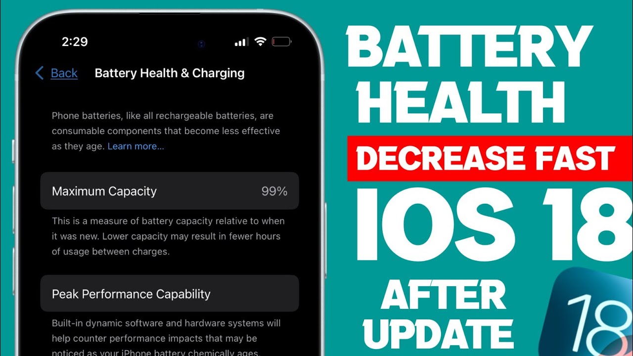 How To Fix iPhone Battery Health Decreasing Fast.iOS 18 iPhone Battery ...