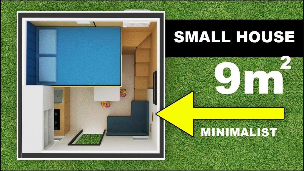 how to make a small house (tiny house) with 9m² - step by step - YouTube