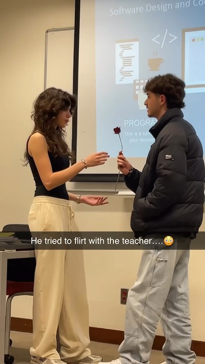 He can’t stop flirting with his professor 🤭🫣#crush #collegecrushlovestory #coding #programming ...