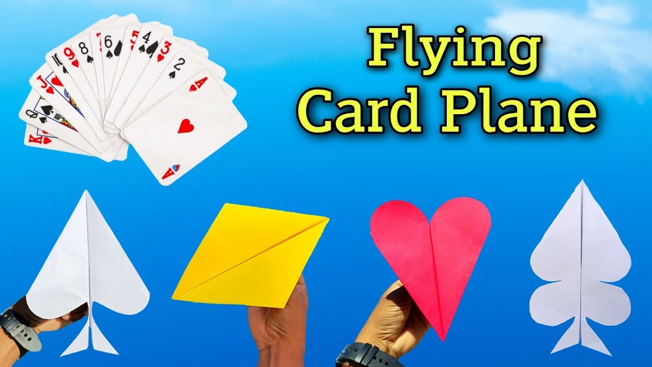 playing card plane♦️♣️♥️♠️, how to make paper card flying plane, card ...
