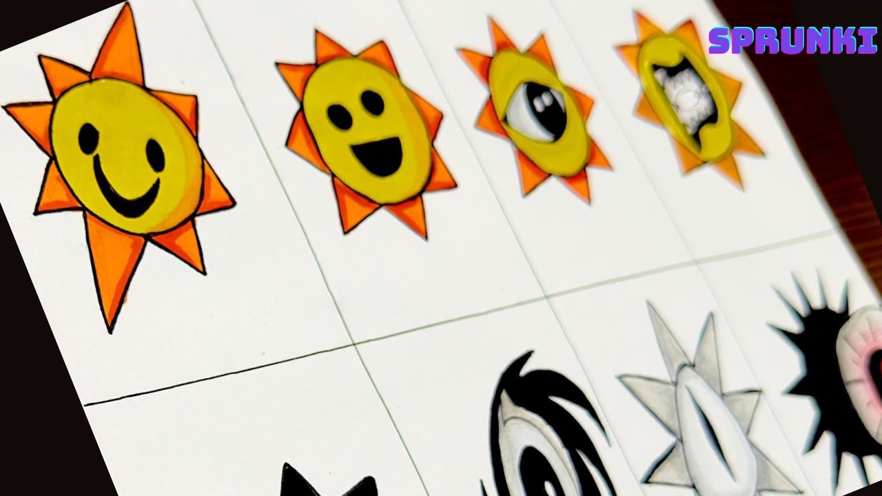 Drawing Mr. Sun Sprunki : Phase 1 vs Phase 2 vs Phase 3 ..... | From ...