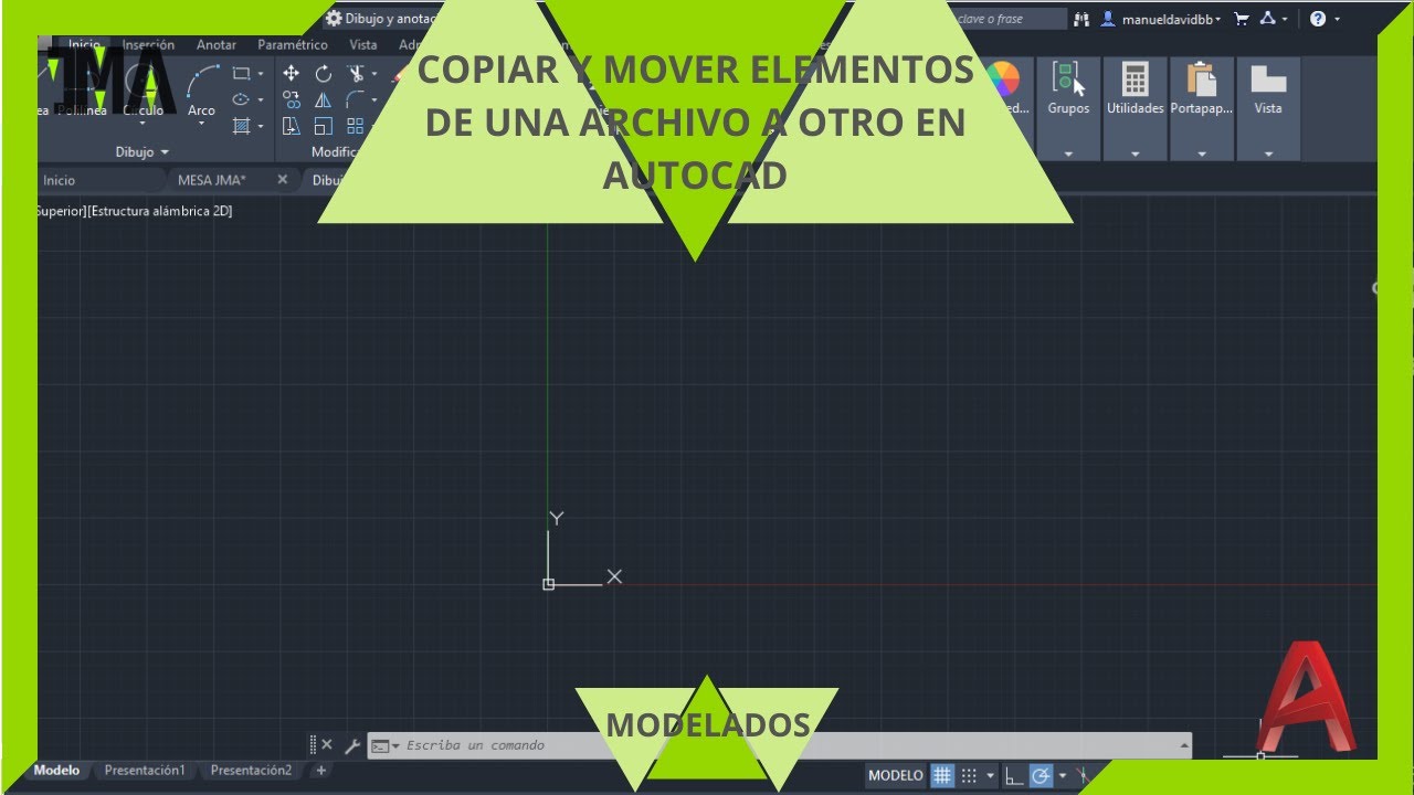 Copiar o mover elementos de una archivo a otro en AutoCAD (Método ...