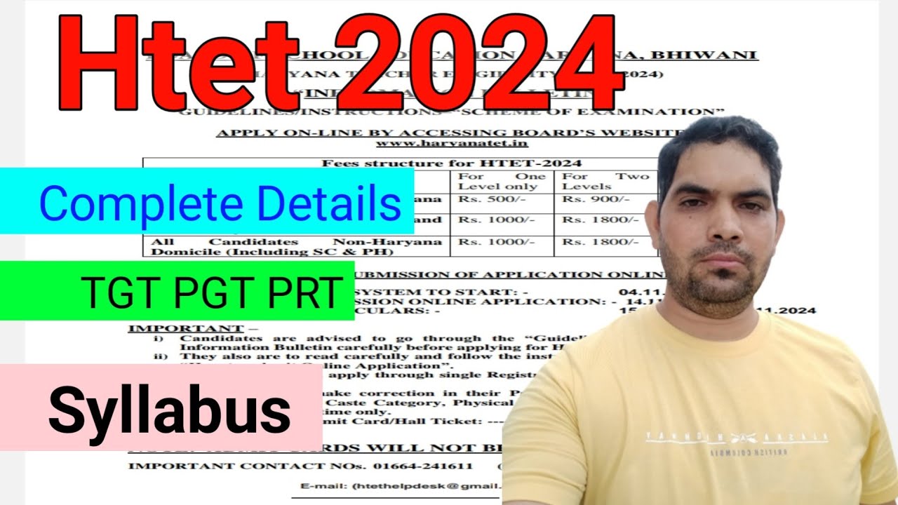 HTET 2024 Notification out complete details / HTET 2024 Syllabus all ...