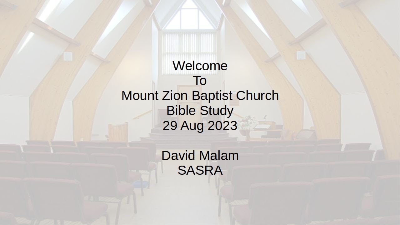 Bible Study - (David Malam - SASRA) - YouTube