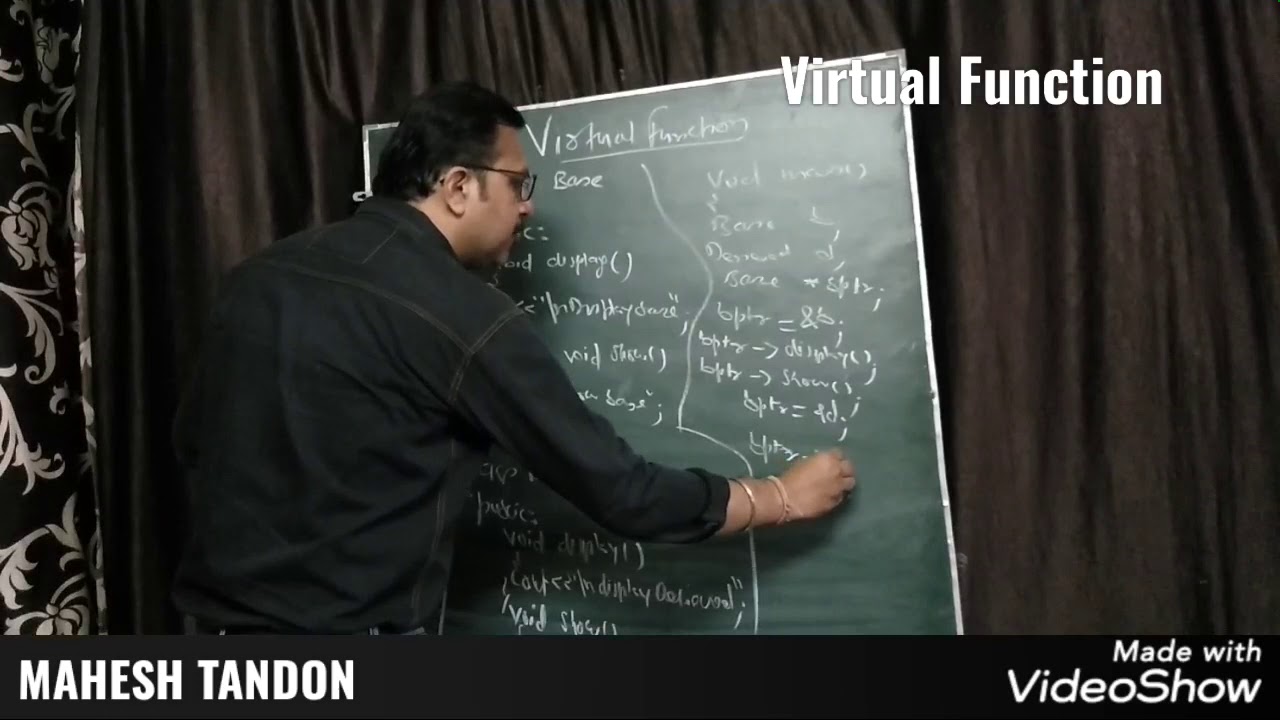 P48,Learn Virtual Function in C++ by MAHESH TANDON - YouTube