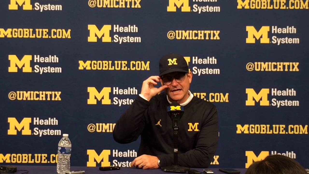 Jim Harbaugh says his glasses are nod to Woody Hayes, Michael Douglas ...