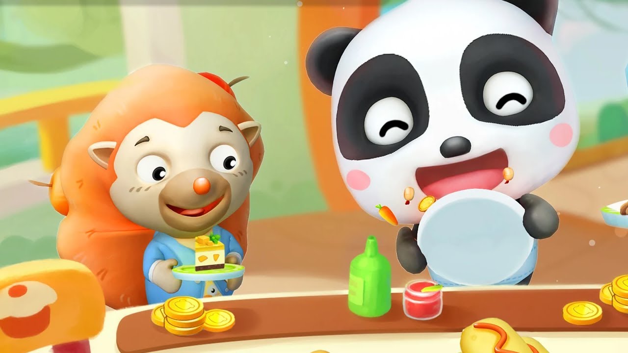 Little Panda's Restaurant & Space Journey BabyBus Game - YouTube