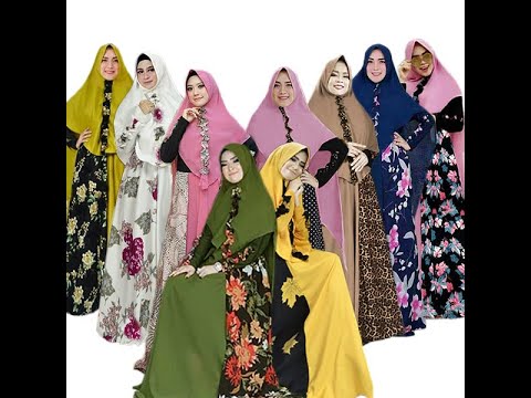 gamis muslim terbaru Fatimah flower Navy trend 2019-2020 WA : 083890096060