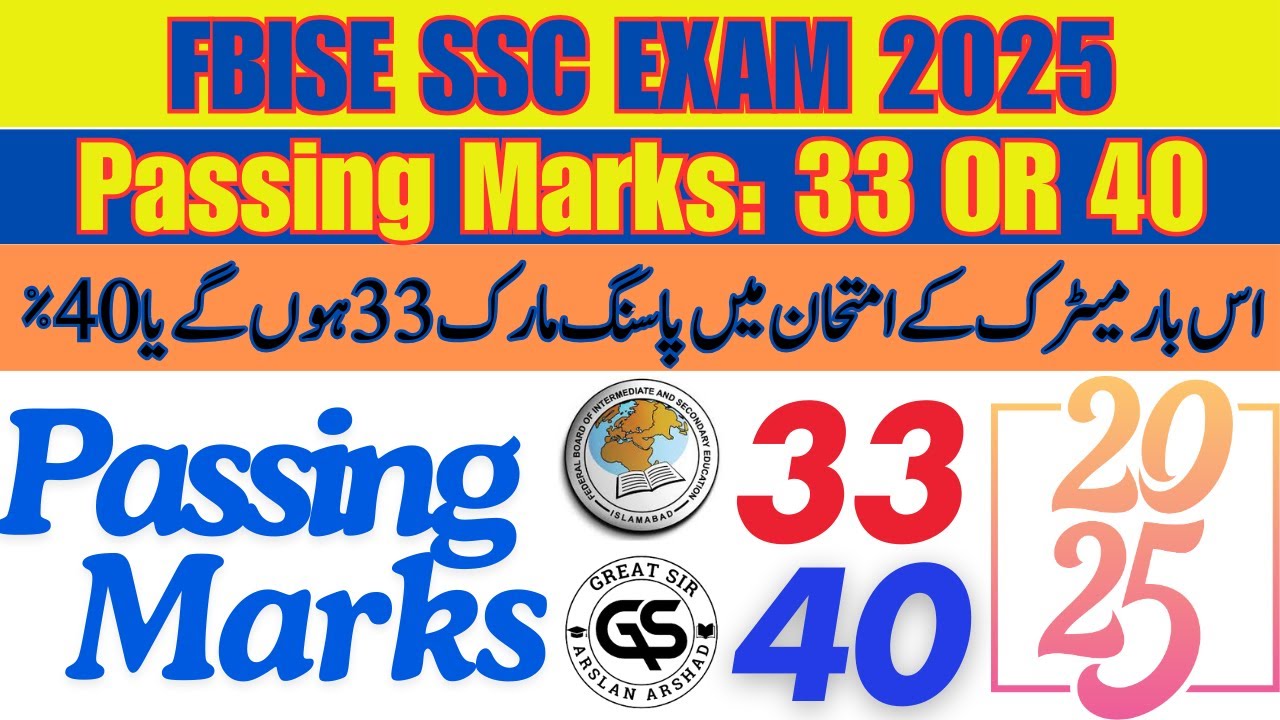 FBISE Passing Marks 2025 | Great Sir | Arslan Arshad Janjua - YouTube