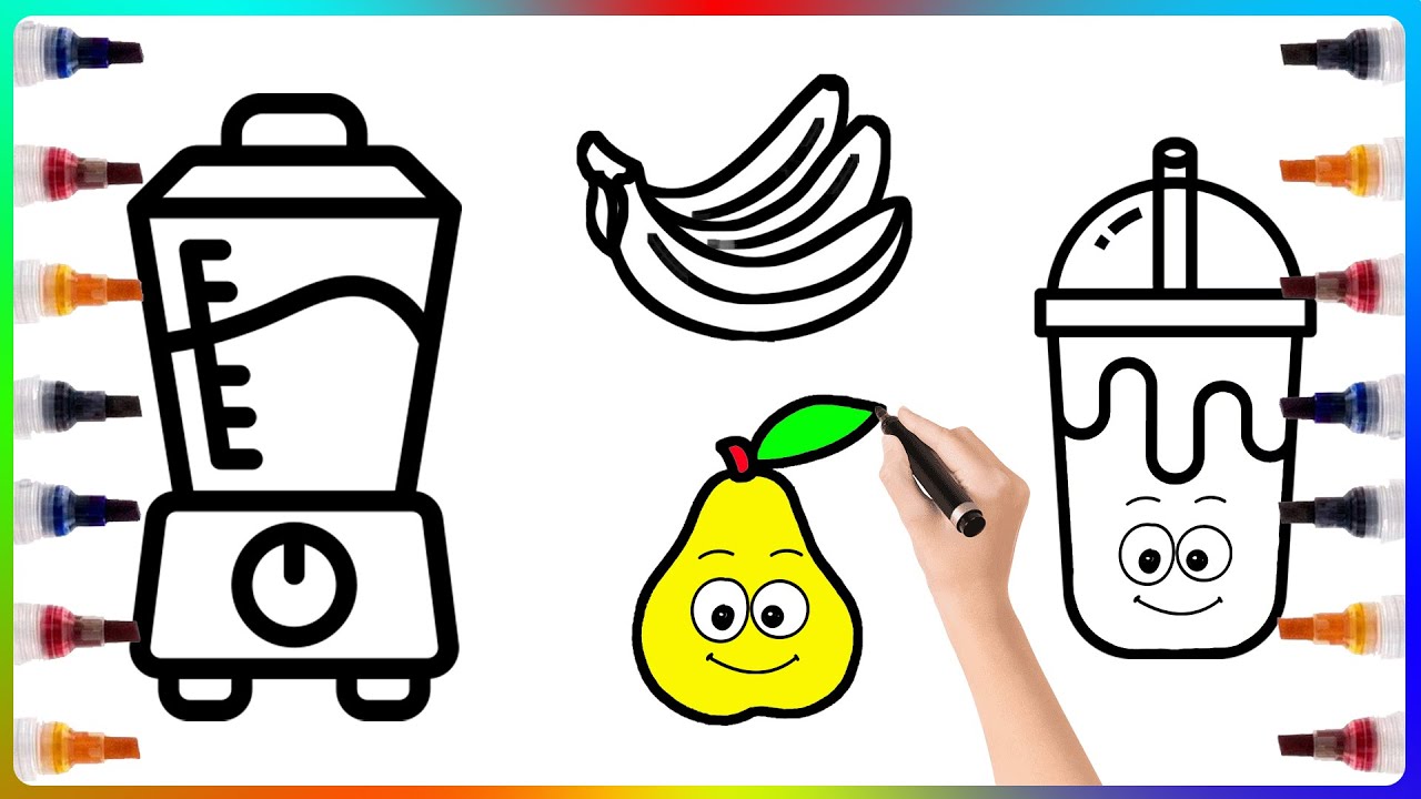 Fresh Fruit Juice and Blender for Kids ,Fruit Juice Drawing and ...