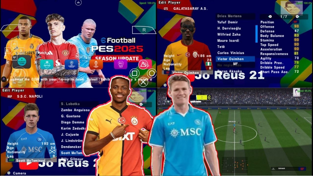 EFOOTBALL PES 2025 PPSSPP Full Update Transfers & Kits 202425 Real ...