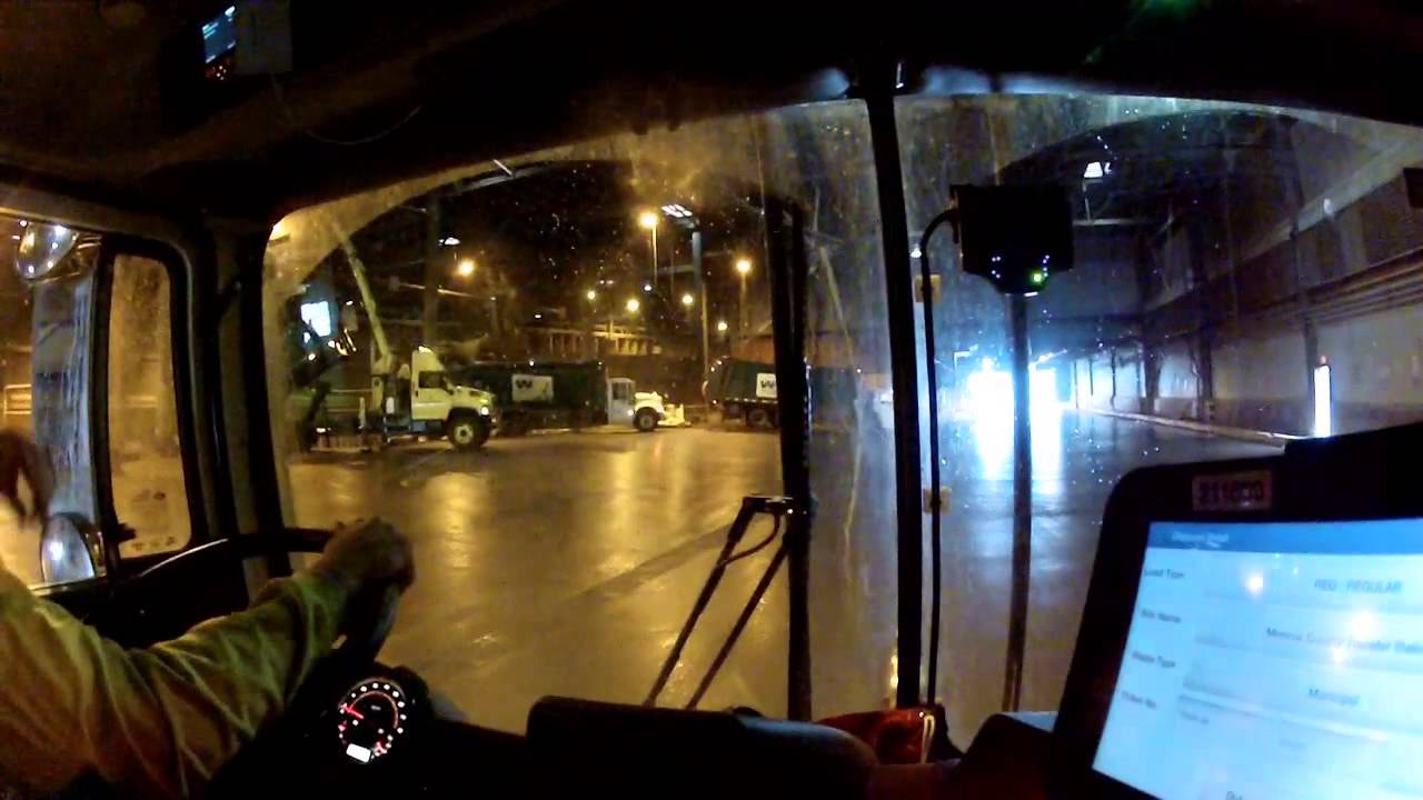 Waste Management Front Load Driver Working - YouTube