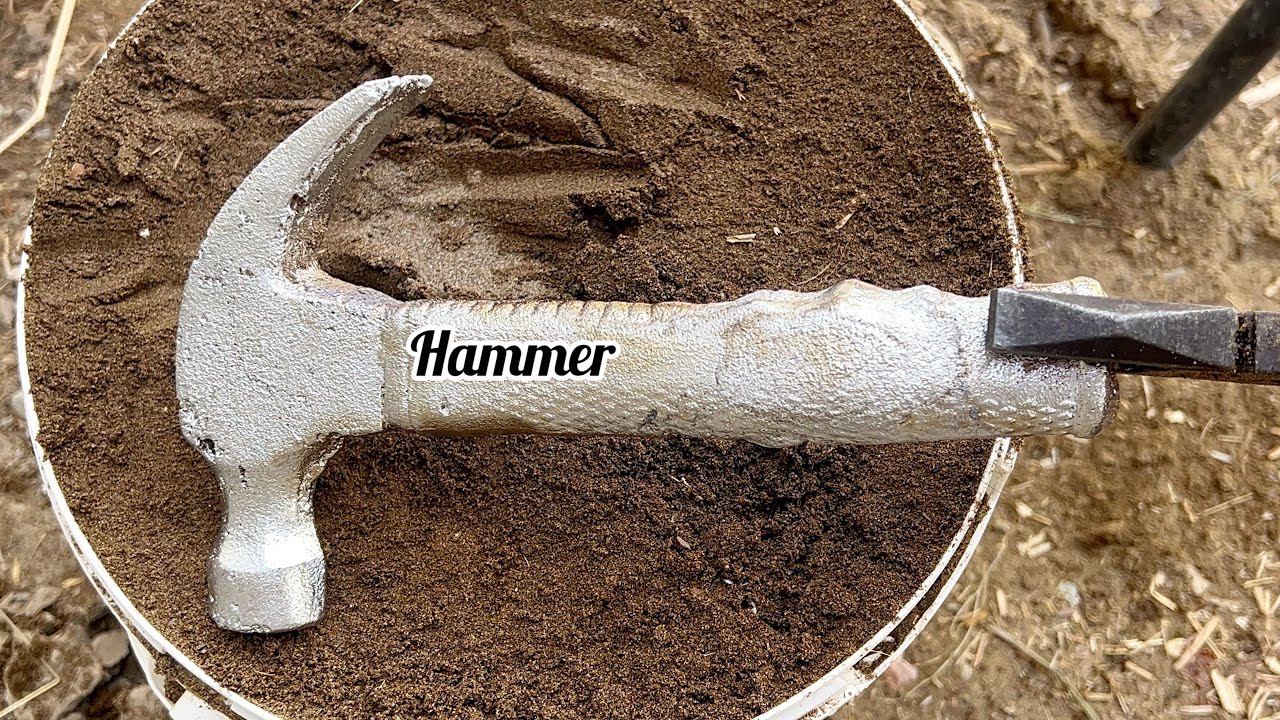 Making a Hammer from Melted Lead 🔨🔥 | Satisfying Casting Experiment ...