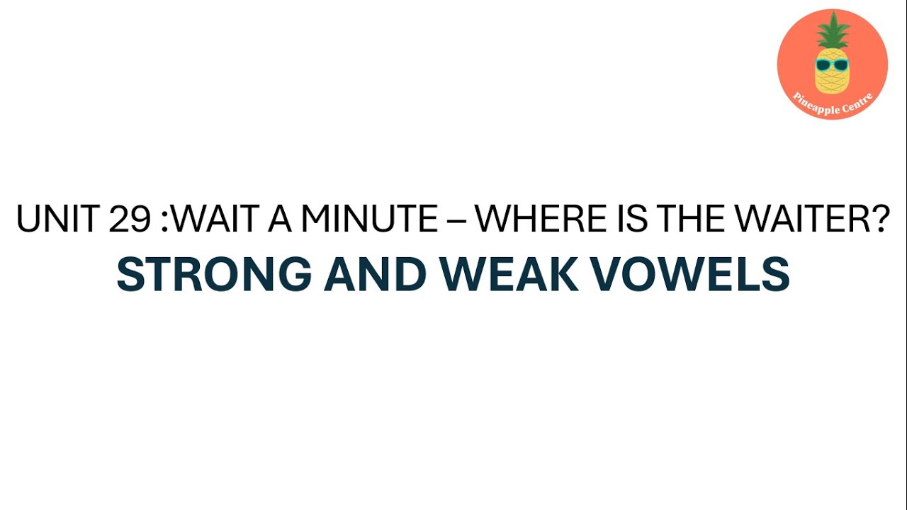 PRONUNCIATION IN USE| UNIT 29 | WAIT A MINUTE - WHERE IS THE WAITER ...