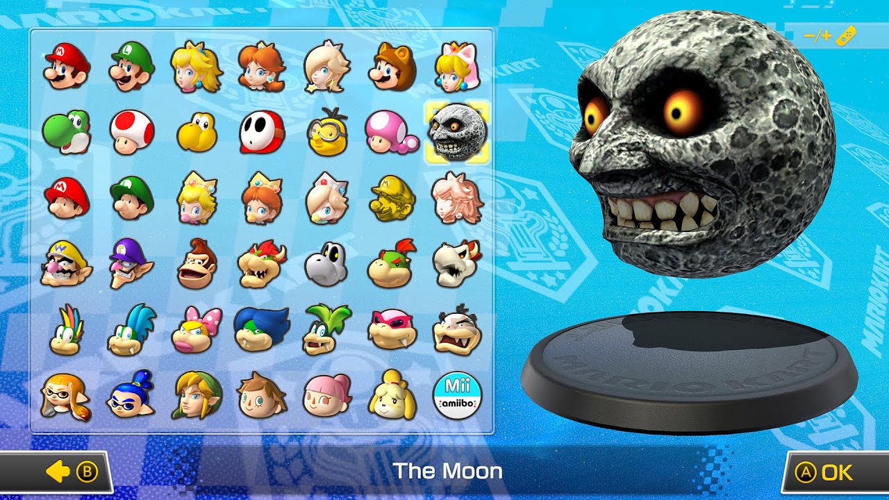 What if you play The Moon in Mario Kart 8 Deluxe (Shell Cup) (4K) - YouTube