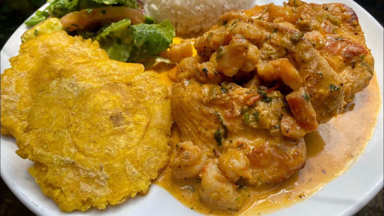 Pechuga de Pollo con Salsa de Camarones - YouTube