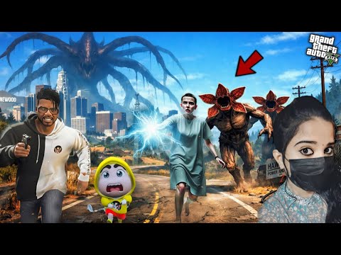 Franklin & Shinchan Meet Eleven | Stranger Things - GTA 5