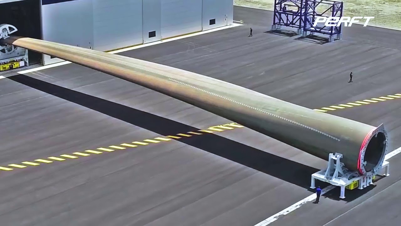 World's Longest Wind Turbine Blade Sees First Daylight - YouTube