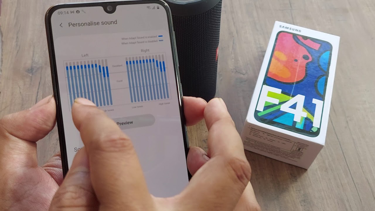 Samsung F41 | how to use adapt sound feature | samsung galaxy f41 tips ...