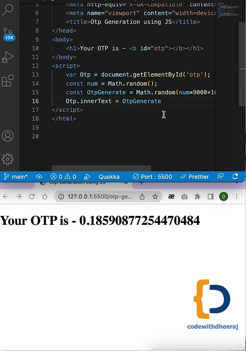 Otp Generation In Javascript Shorts Javascript Reactjs Youtube 