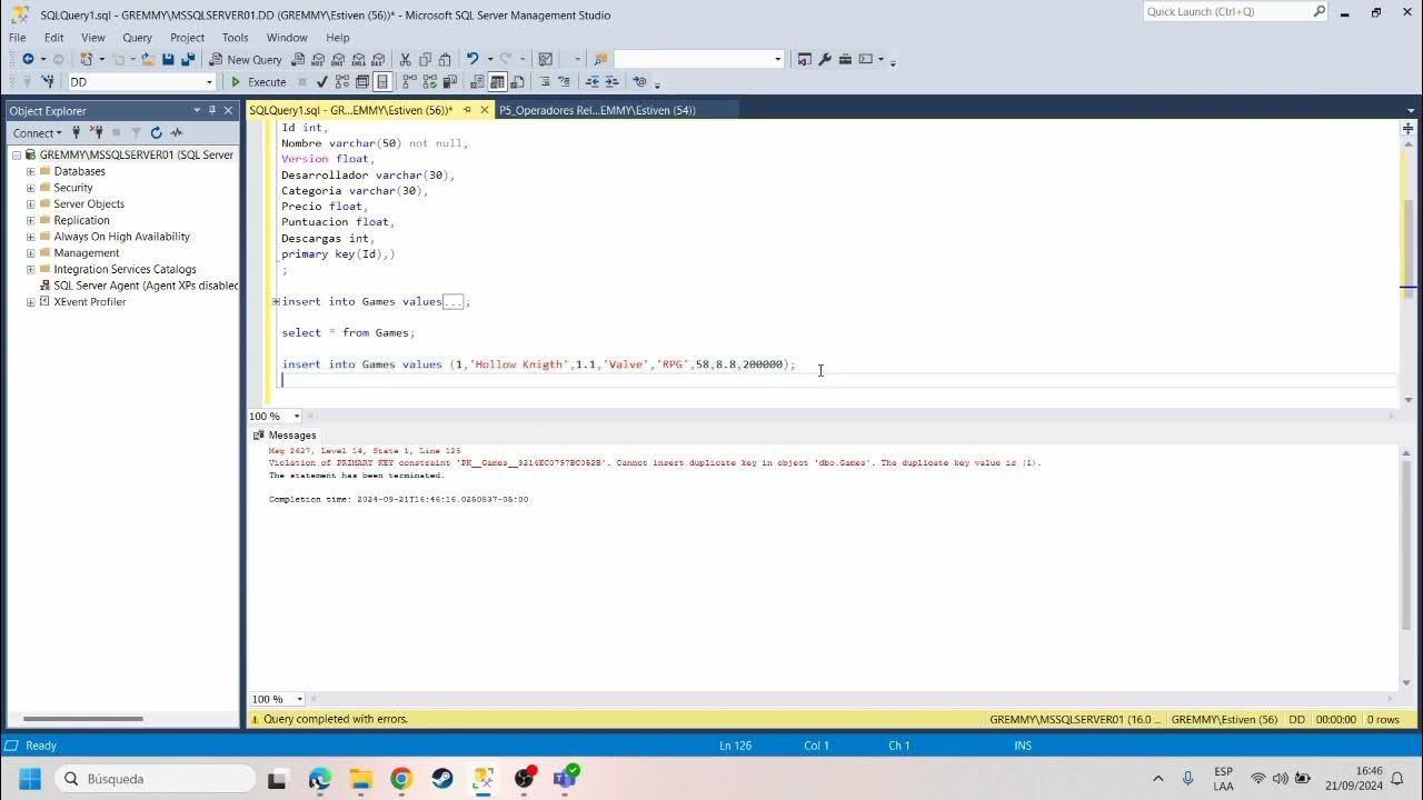 7. Clave Primaria - SQL SERVER - YouTube