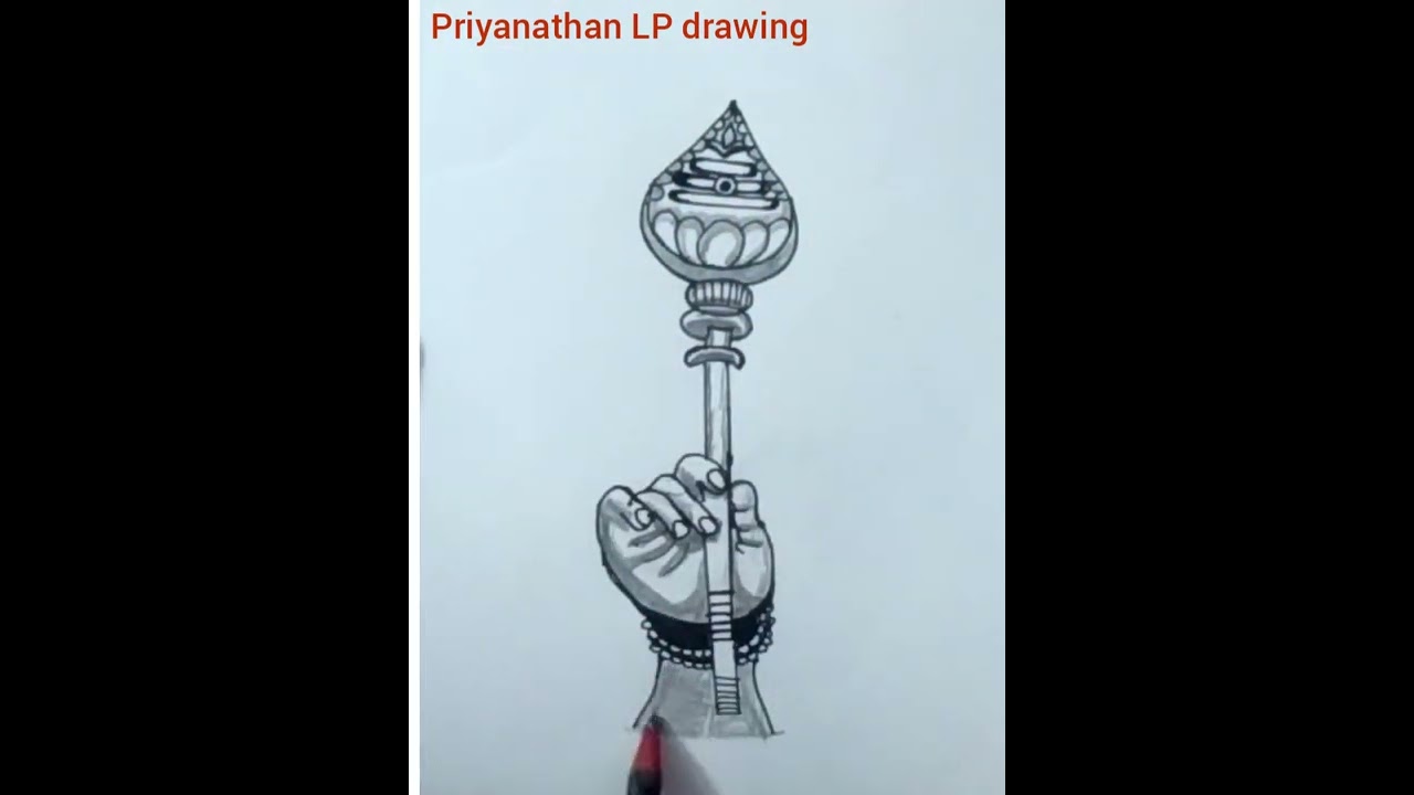 drawing of murugan vel/how to draw om murugan vel - YouTube