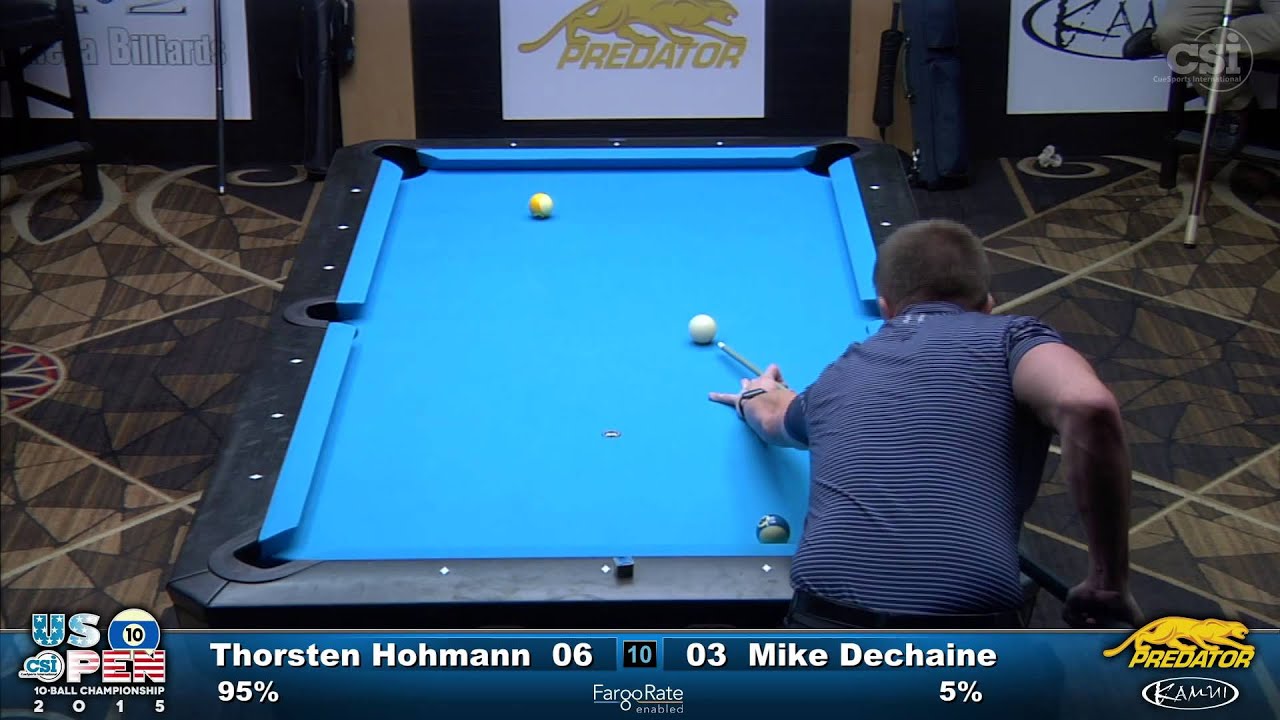 2015 US Open 10-Ball: Thorsten Hohmann vs Mike Dechaine - YouTube