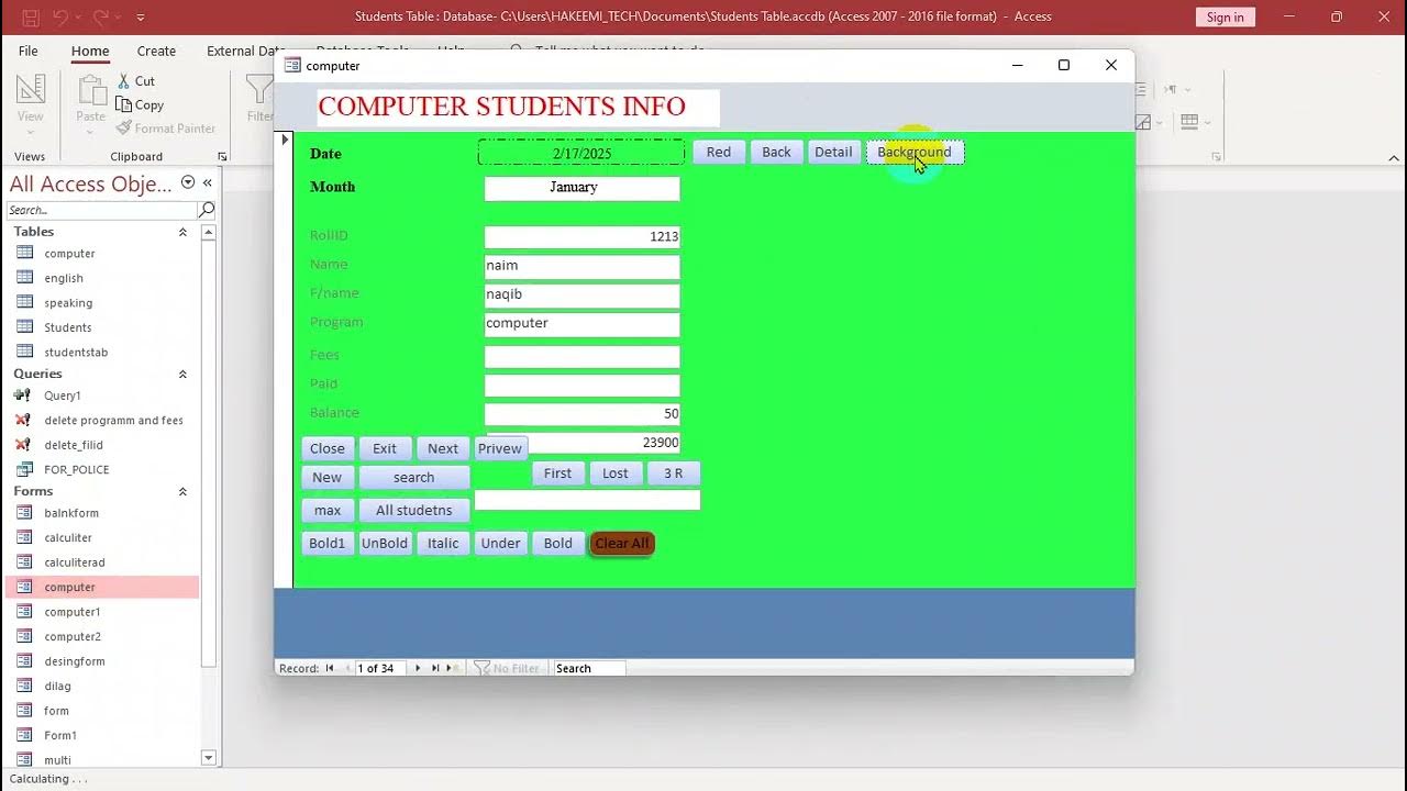 Learning MsAccess 2021 Tutorials in Pashto Language Part(21).#access #msaccess #database # ...