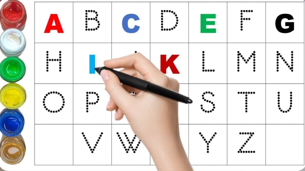 A to Z alphabet for kids,collection for writing along dotted line for ...