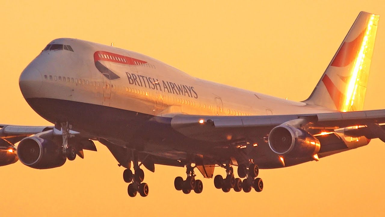 Sunset Plane Spotting at London Heathrow Airport - Runway 09L - Part 1 ...