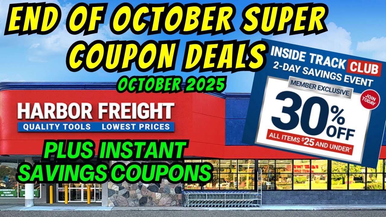 Harbor Freight End of October Super Coupon Deals Plus 30% Off Coupon ...