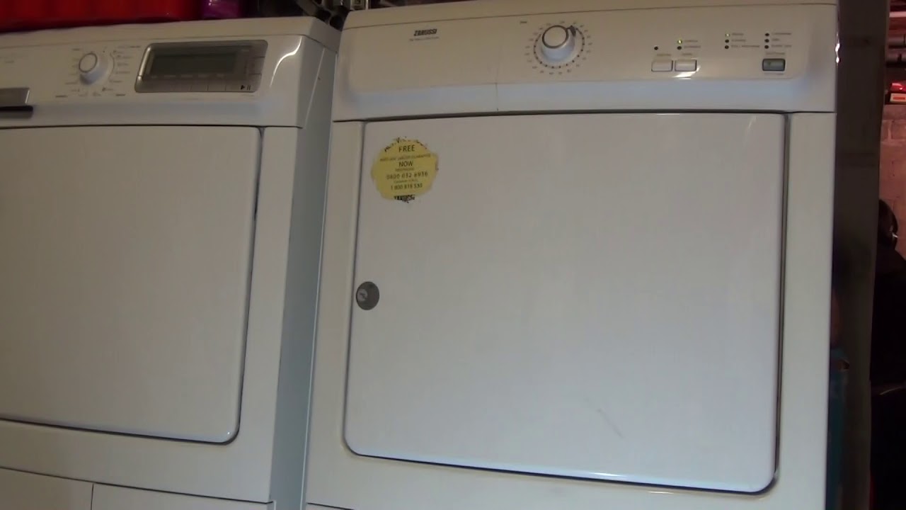 Zanussi ZDC37100W condenser dryer : Cotton high heat - YouTube