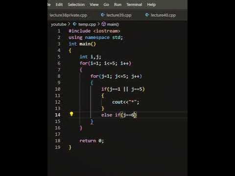 Star pattern 🌟 to print letter W in C++ #programming #coding #shorts #tutorial #youtubeshorts ...
