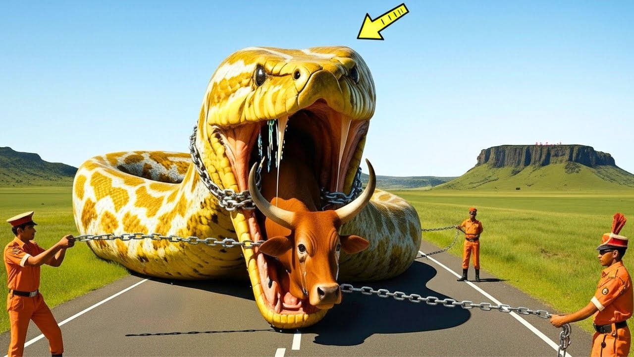 Heroic Rescue Team Saves Exhausted Cow From Giant Python’s Deadly Bite🐂 ...