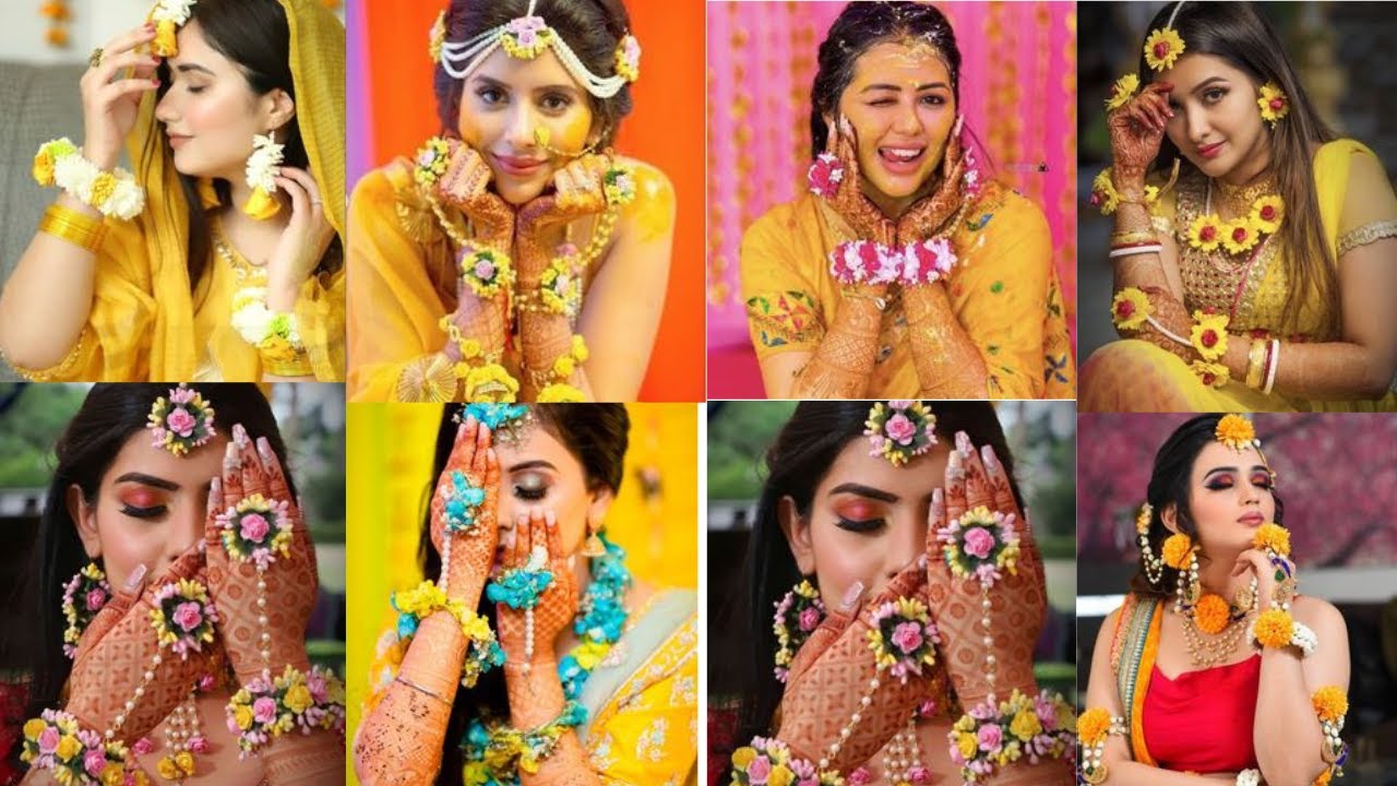 Haldi function flower jewellery ideas/ flower jewellery designs ...