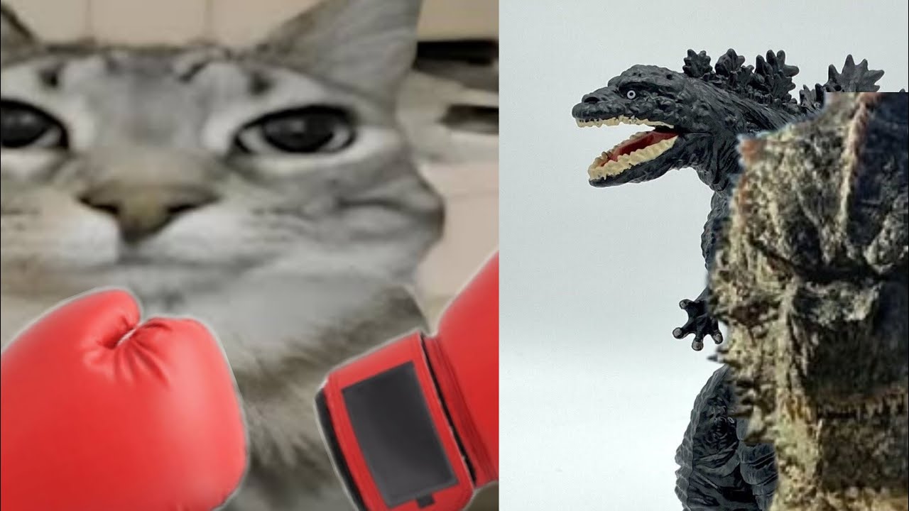 Shin and evolved Godzilla vs the kitten - YouTube