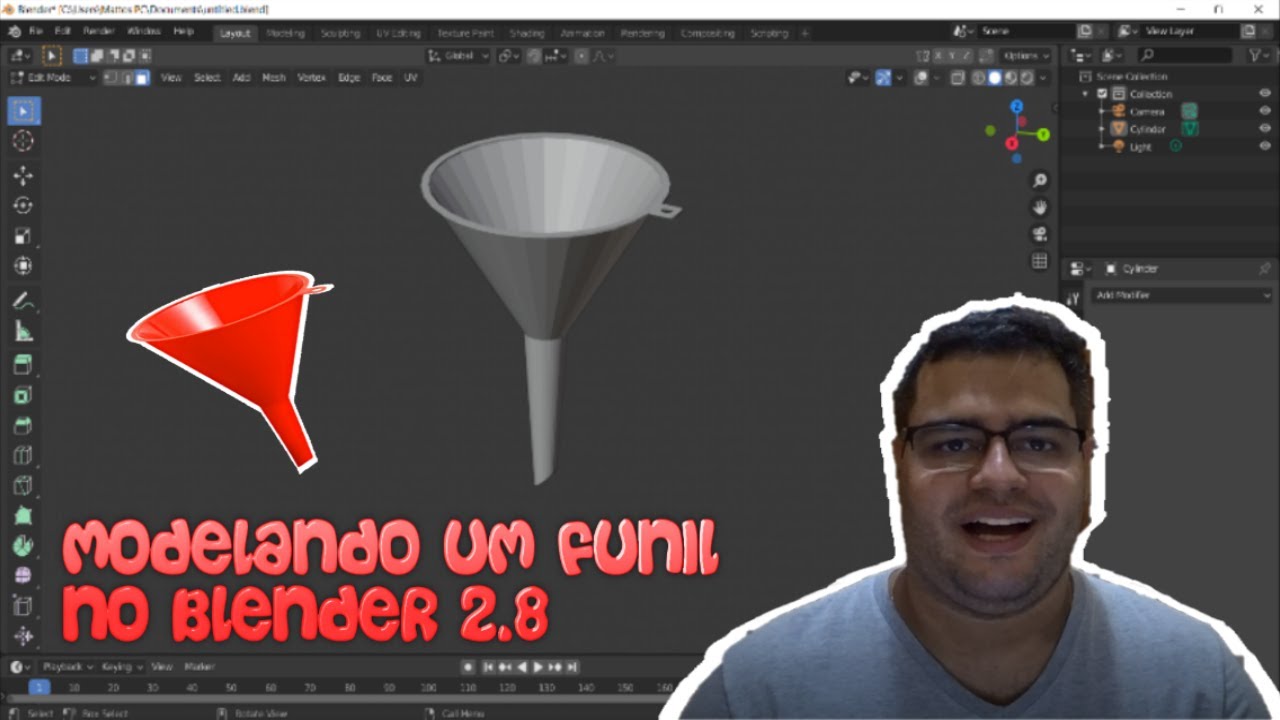 Modelando um funil no Blender 2.8 - Nível Básico - YouTube