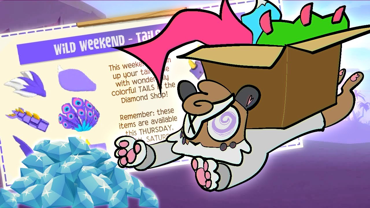 48 NEW TAIL ITEMS?! ANIMAL JAM WILD WEEKEND - YouTube