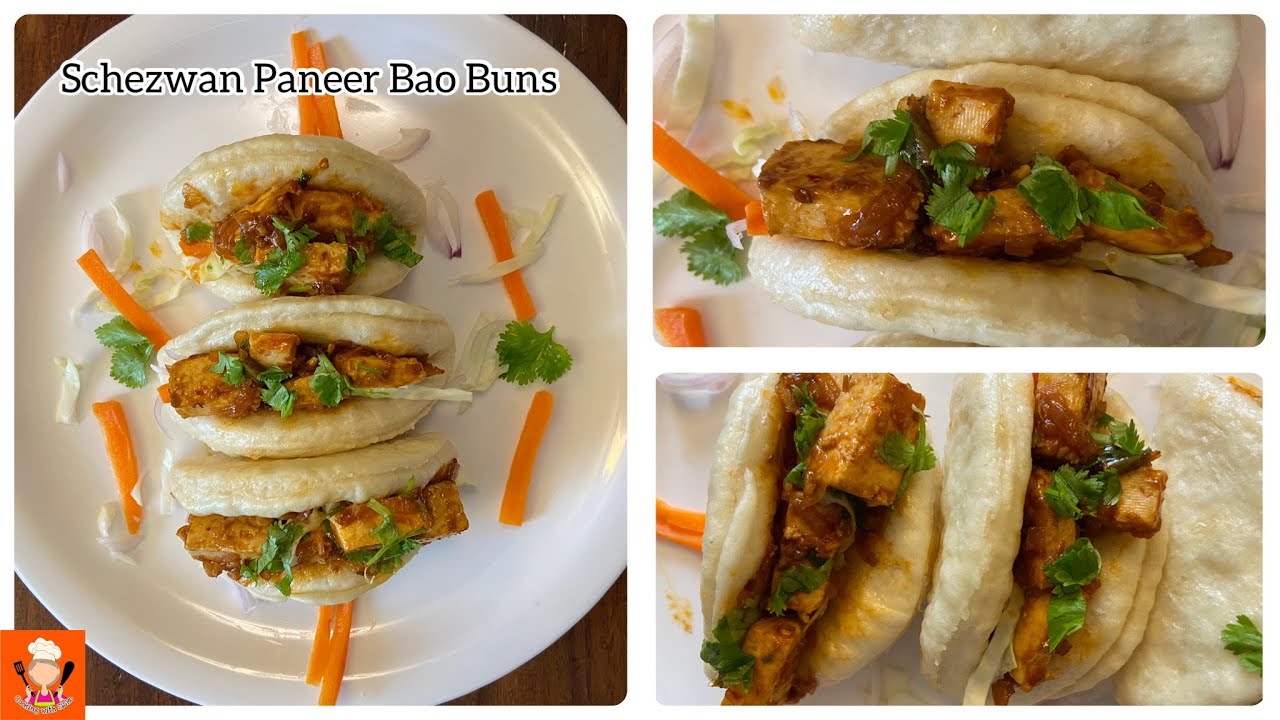 Schezwan Paneer Bao Buns |Bao buns recipe |steamed Bao buns with paneer ...
